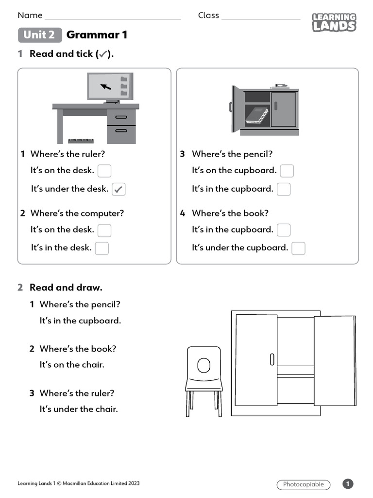 LL1 Worksheets U2 Grammar 1 | PDF | Language Arts & Discipline