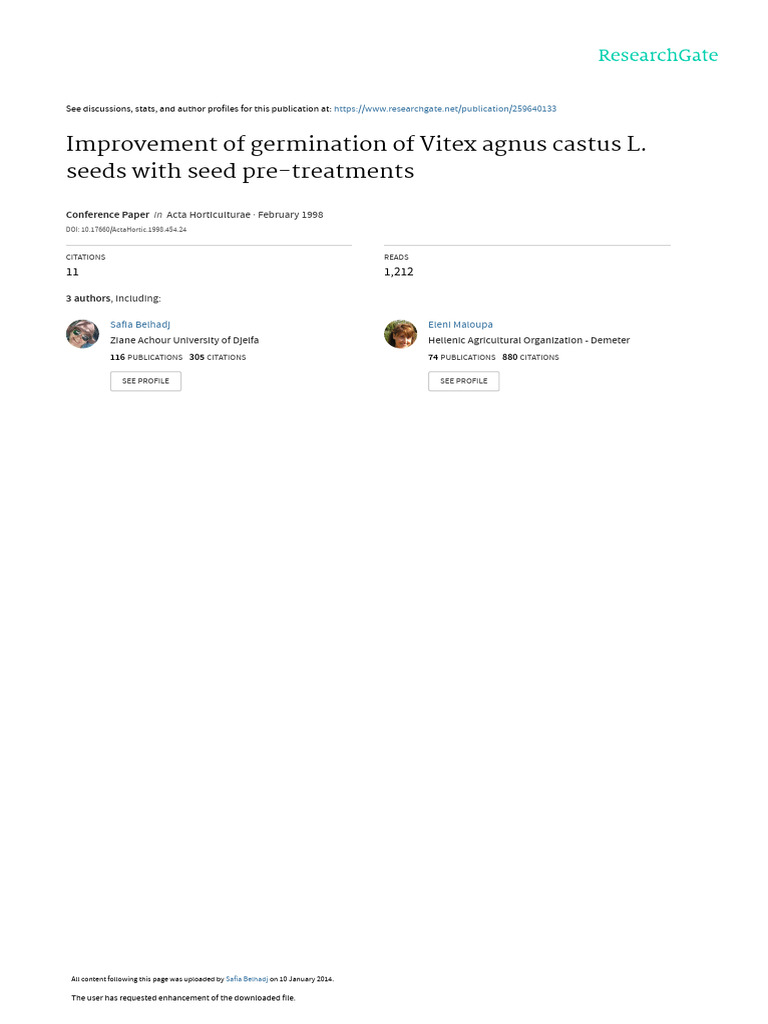 Vitex Germination Seed Pretreatment | PDF | Technology & Engineering