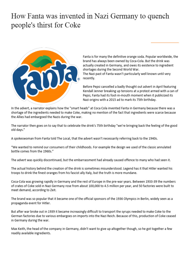 Fanta | PDF | Coca Cola | Soft Drink