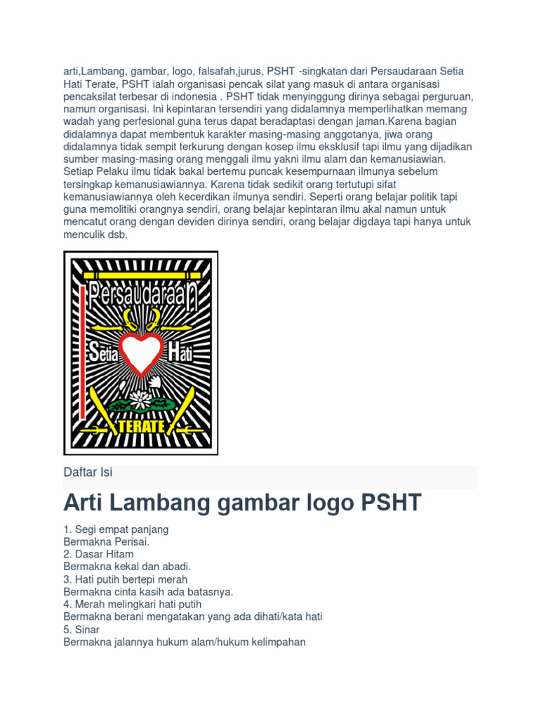 Arti Lambang PSHT | PDF