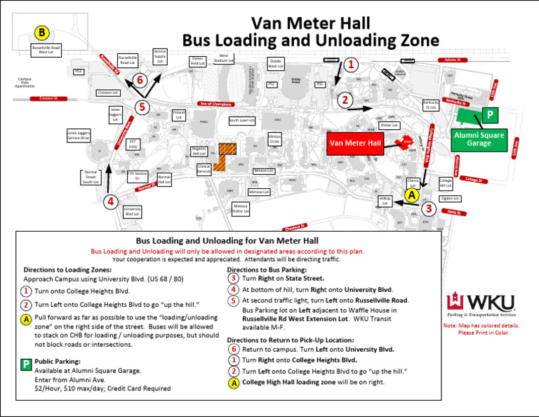 Van Meter Hall Bus Loading and Unloading Zone 2024-1-5 | PDF | Road ...