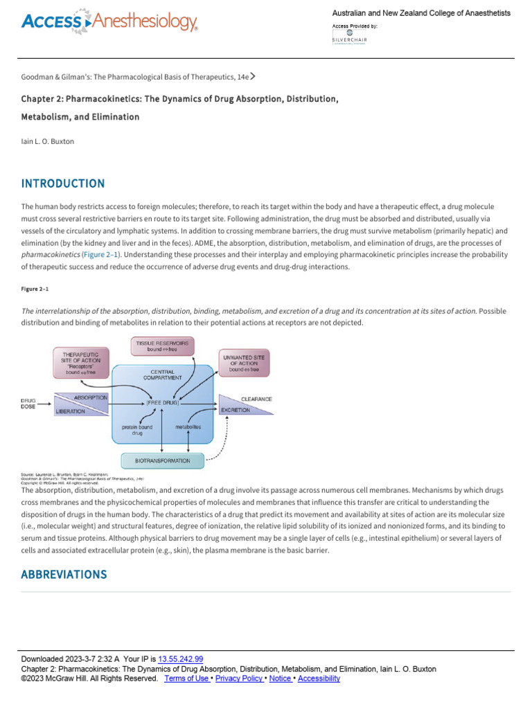 Chapter 2_ Pharmacokinetics_ The Dynamics of Drug Absorption ...