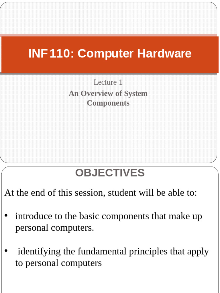 Lecture Note 1-HARDWARE | PDF | Bios | Computer Data Storage