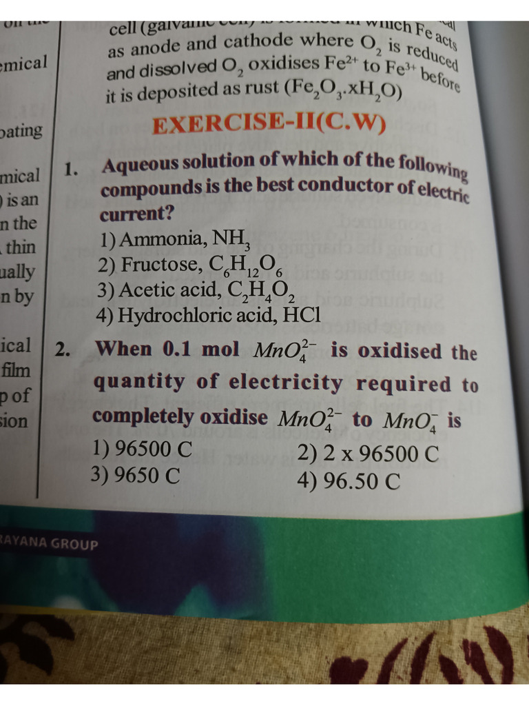 Neet Electro Chemistry Level 2 Questions. | PDF