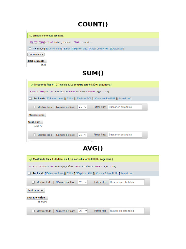 sql las funciones mas utiles | PDF