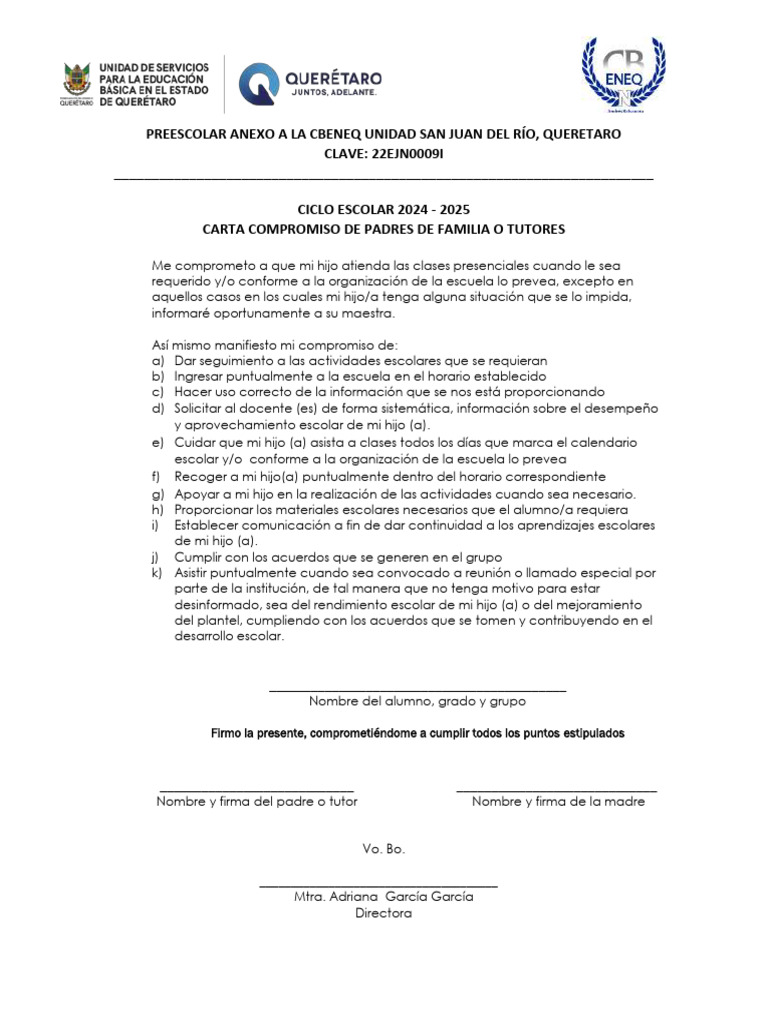 Carta Compromiso | PDF | Crecimiento personal y profesional
