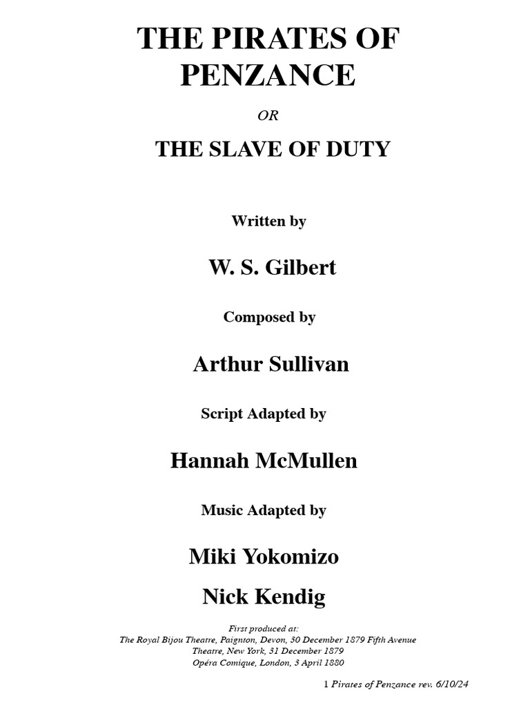 Pirates of Penzance Script | PDF | Art