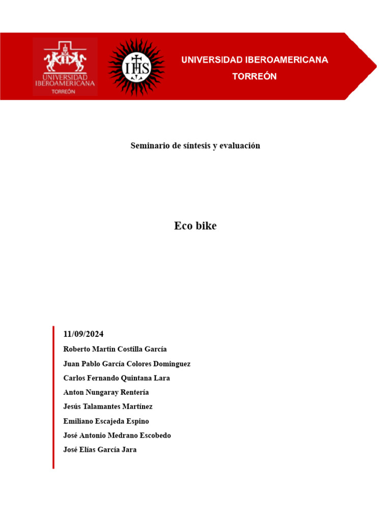 Actividad 1.2 Reporte Objetivos, Justificación y Alcances Del Proyecto - Eco-Bike | PDF ...