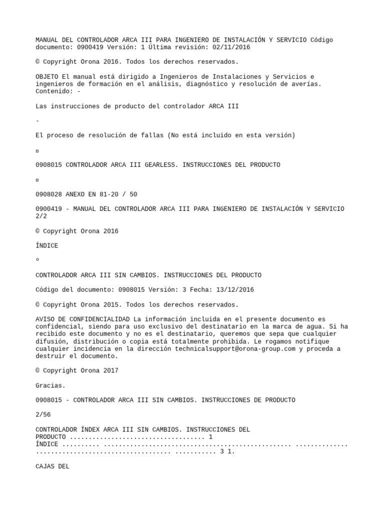 Arca III | PDF | Relé | Ascensor