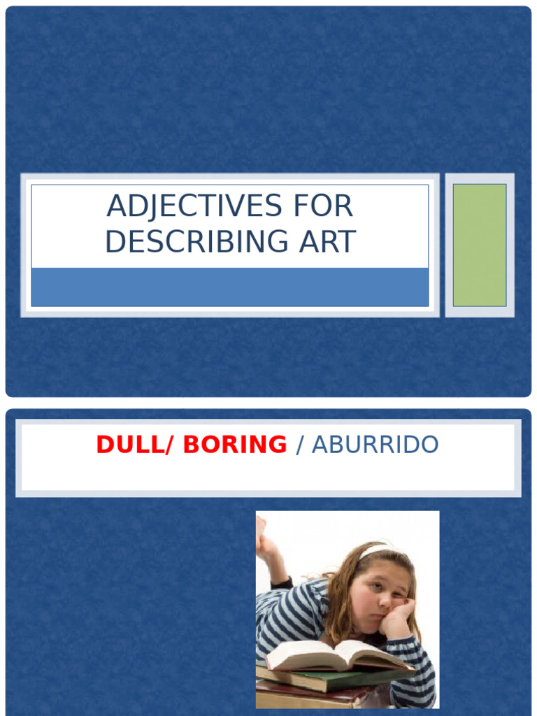 ADJECTIVES FOR DESCRIBING ART Basic 6 (Autoguardado) | PDF
