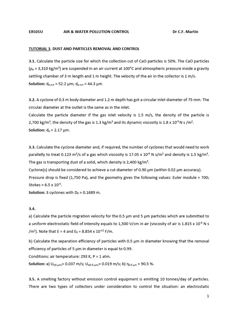 Tutorial 3 - Air | PDF | Gases | Mechanics