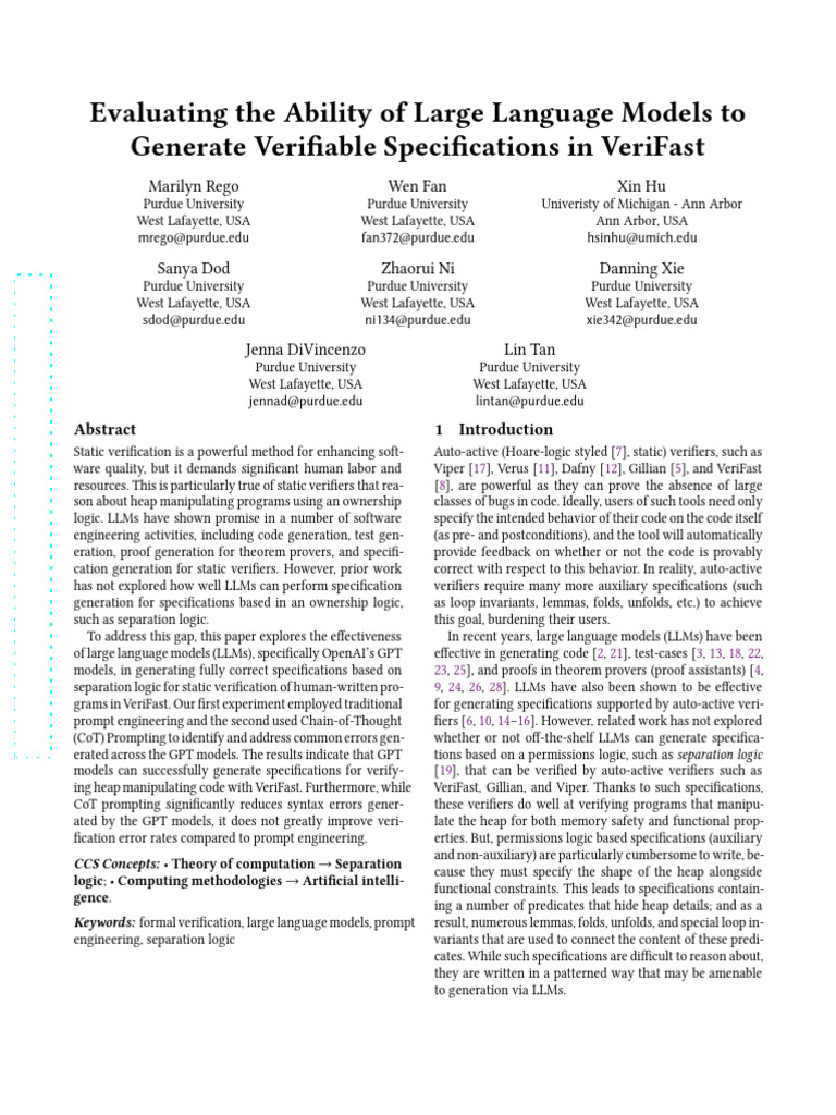 Evaluating The Ability of Large Language Models To Generate Verifiable Specifications in ...