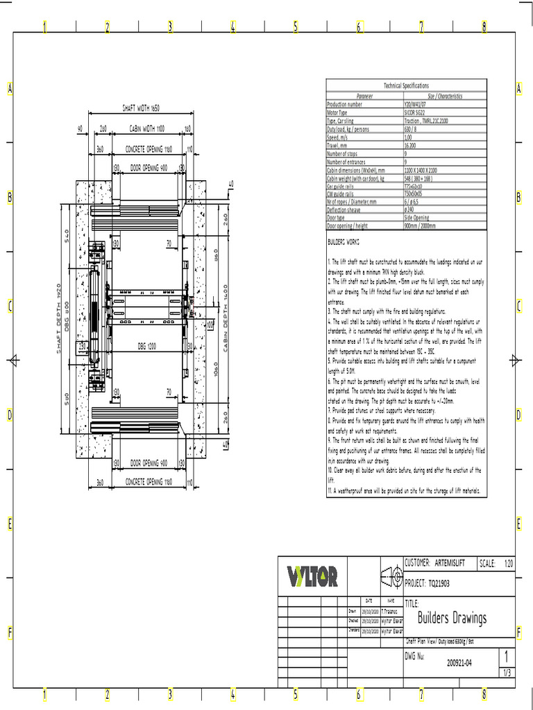 200921-04 (TQ21903) Builders Drawings | PDF | Elevator | Building ...