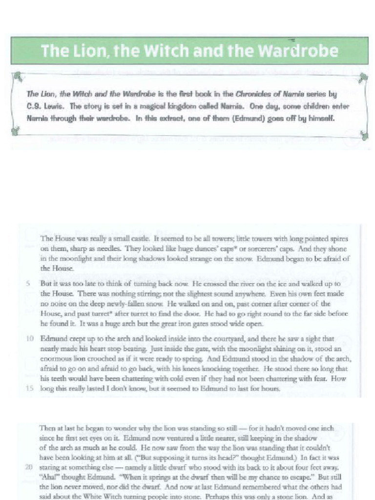 The Lion, The Witch and The Wardrobe | PDF