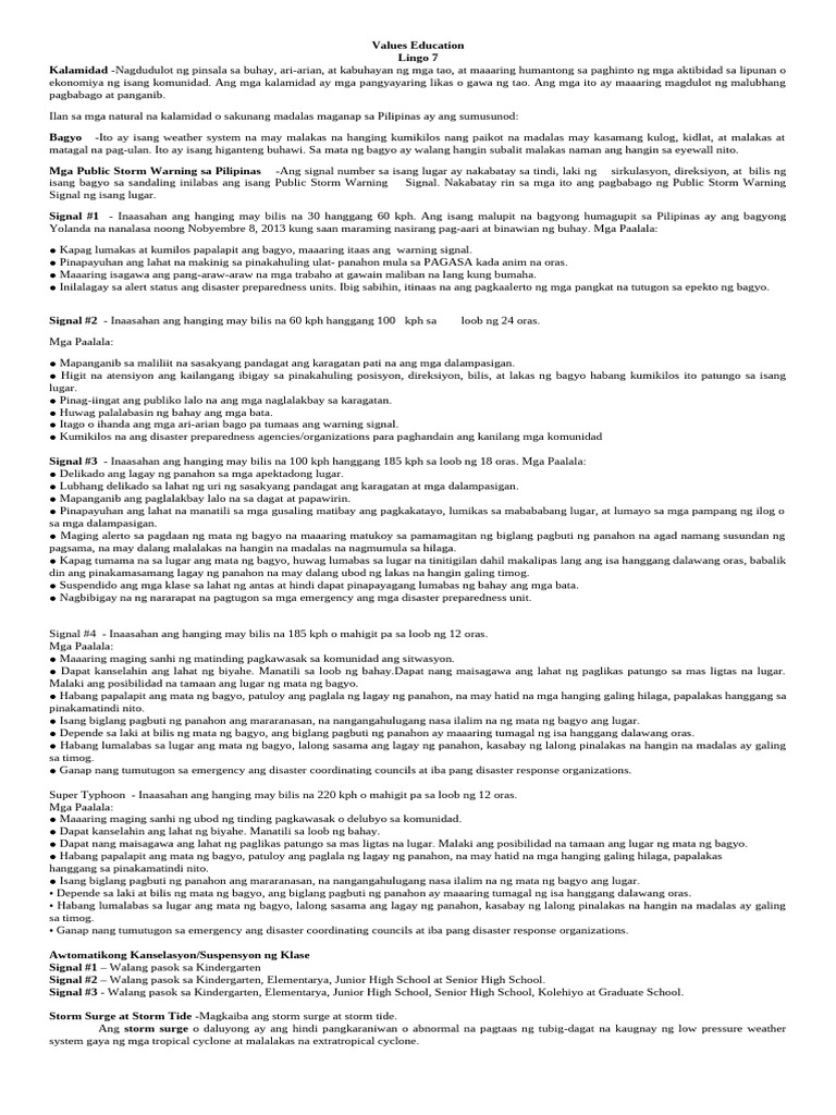Values Education Linggo 7 | PDF