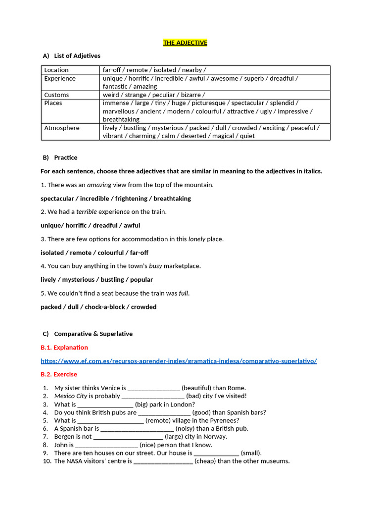 adjective-adverb | PDF | Semantic Units | Grammar