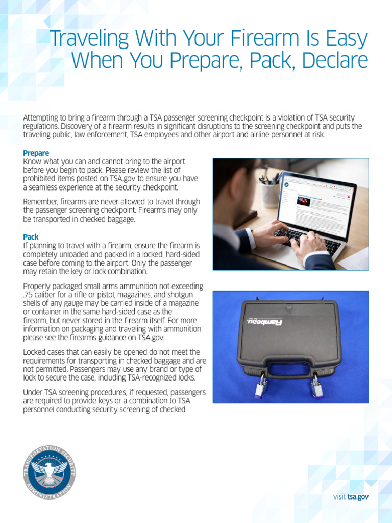 Traveling Safely with Firearms Guide | PDF | Transportation Security ...
