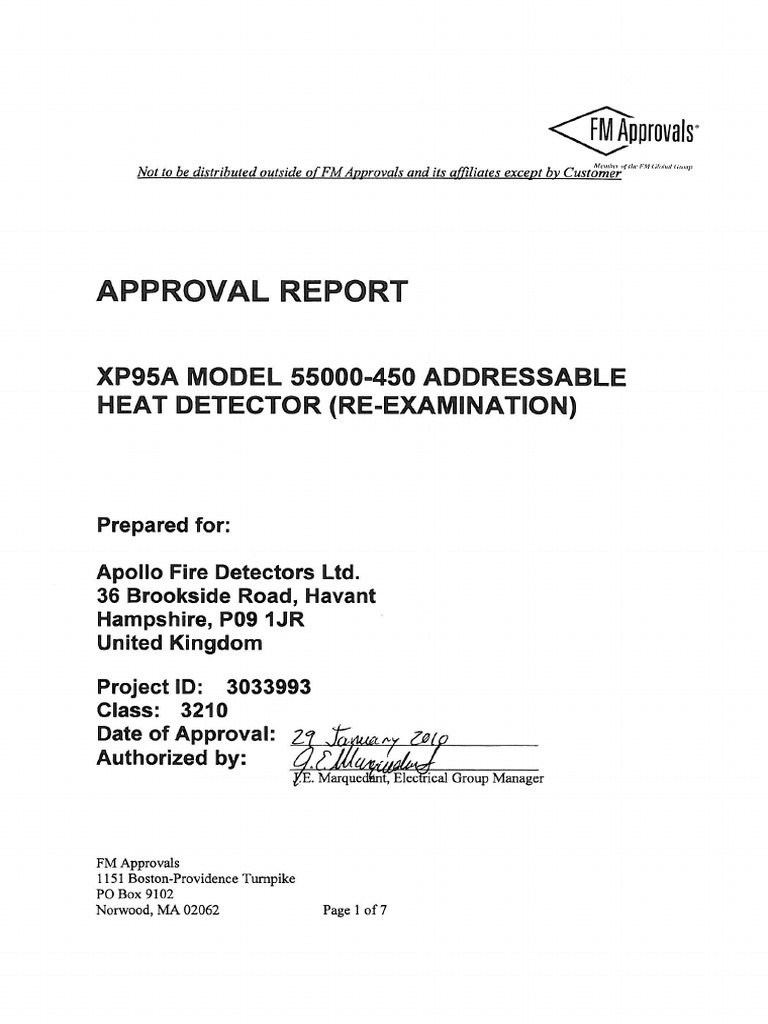 Approval Report FM 3210 | PDF