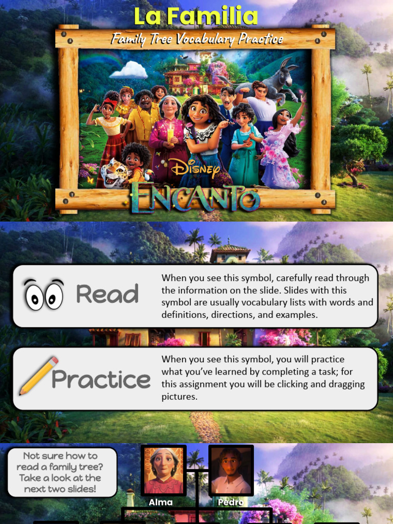 Unit 7 La Familia Encanto Family Tree Vocabulary Practice Activity | PDF