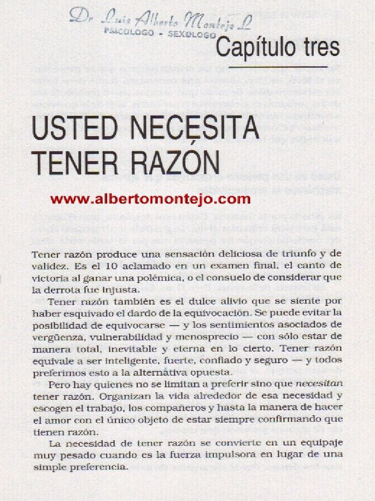 3 Usted Necesita Tener La Razon | PDF