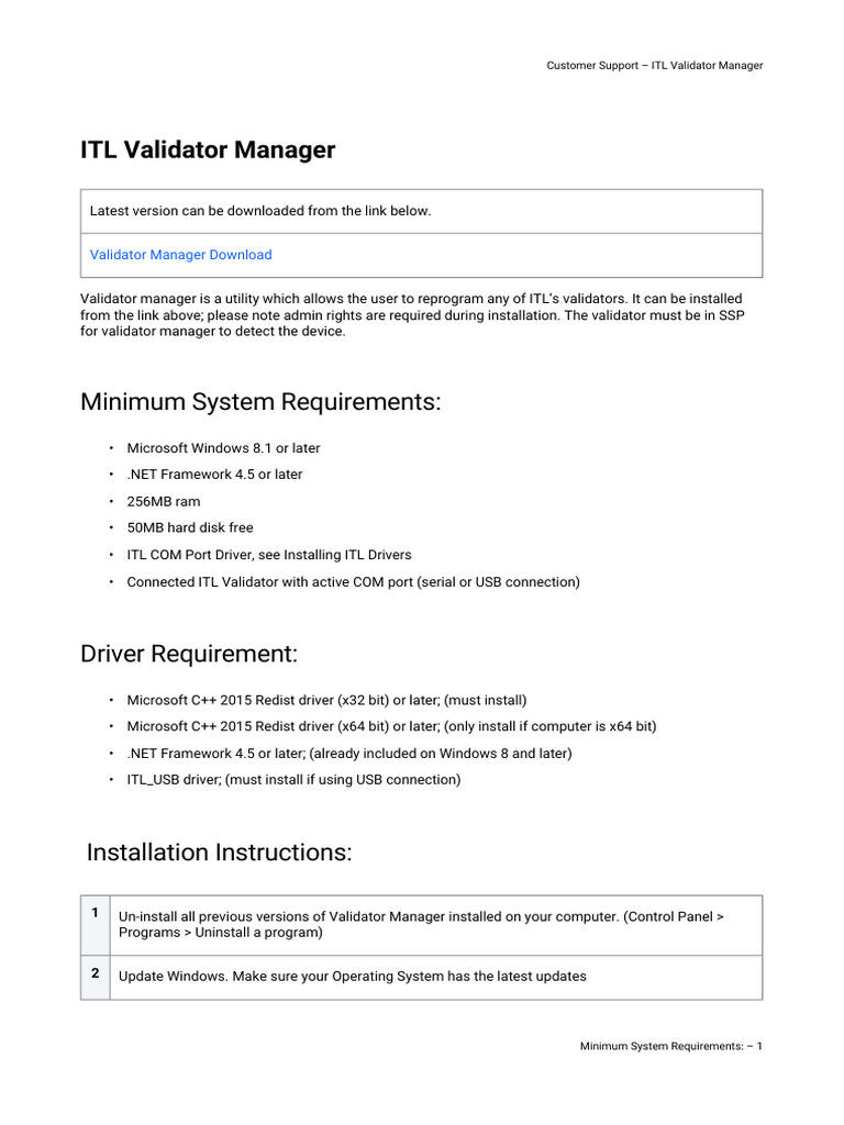 ITL Validator Manager-V1-20240404 - 151450 | PDF | Device Driver ...