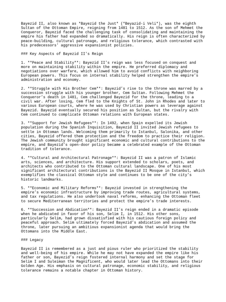 Bayezid II | PDF | Ottoman Empire