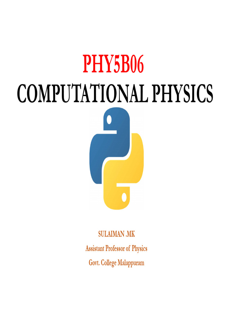 Computational Physics 5 Th Sem Pdf Computer Program Programming