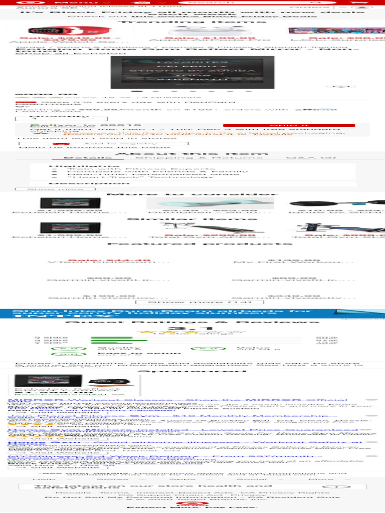 Echelon Home Gym Reflect Mirror - Non-Touch Target | PDF