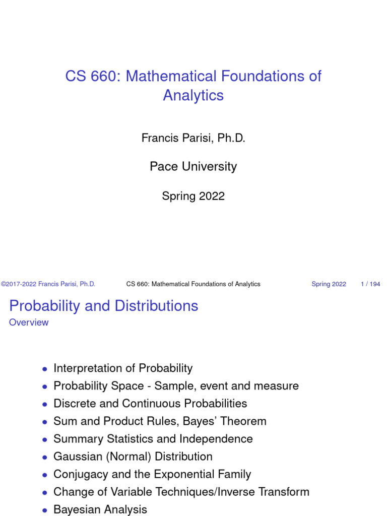 Probability and Distributions | PDF | Set (Mathematics) | Probability Distribution