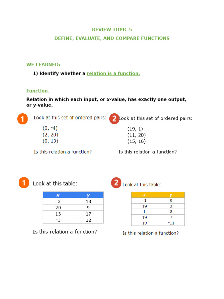 Functions: Identify & Analyze | PDF