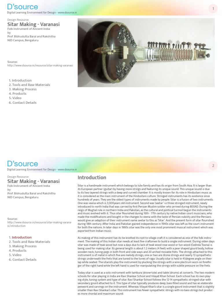 sitar-making-varanasi | PDF | Music Technology | Musical Instruments