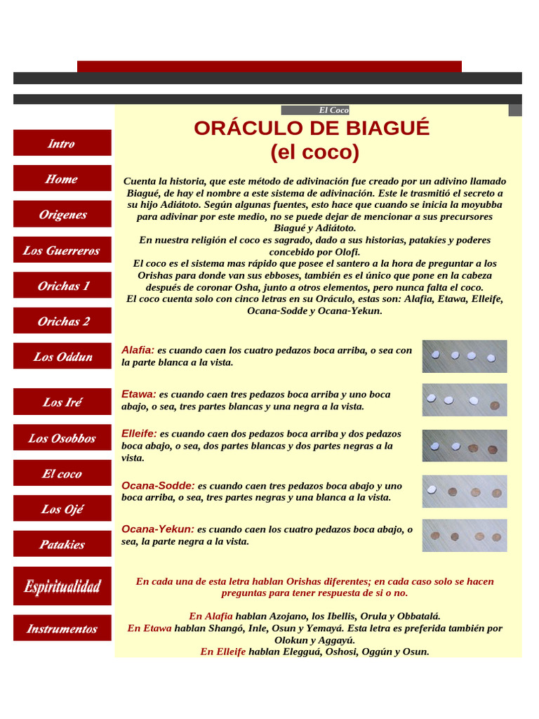 Oráculo del Coco: Significado y Uso | PDF