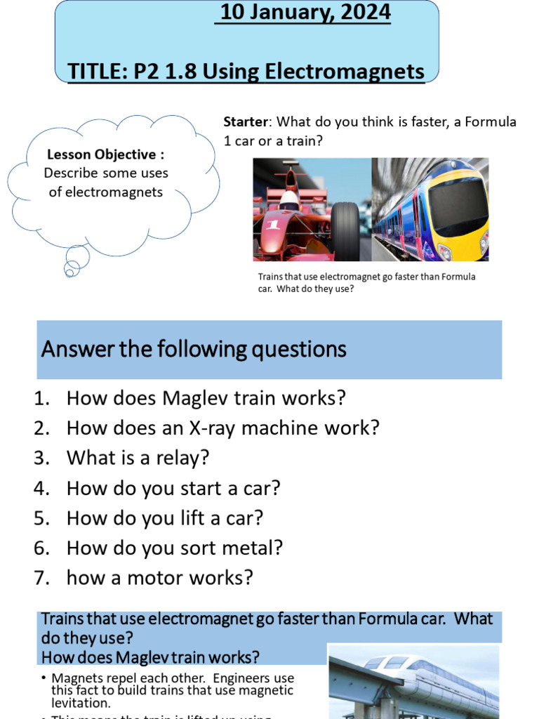 Uses of Electromagnets in KS3 | PDF | Electrical Components ...
