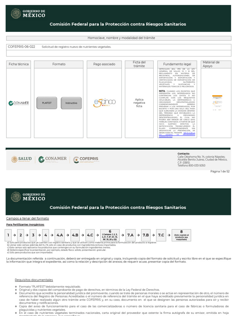 Cofepris 06 022 | PDF | Laboratorios | Fertilizante