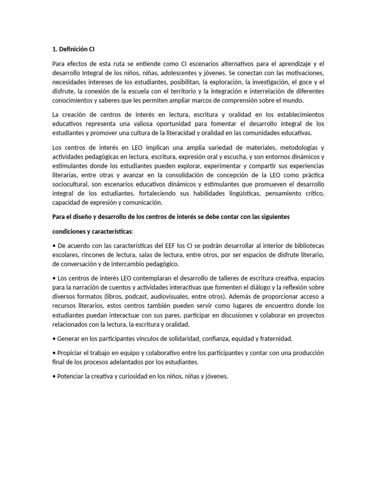 Centros de Interes | PDF | Aprendizaje | Cognición