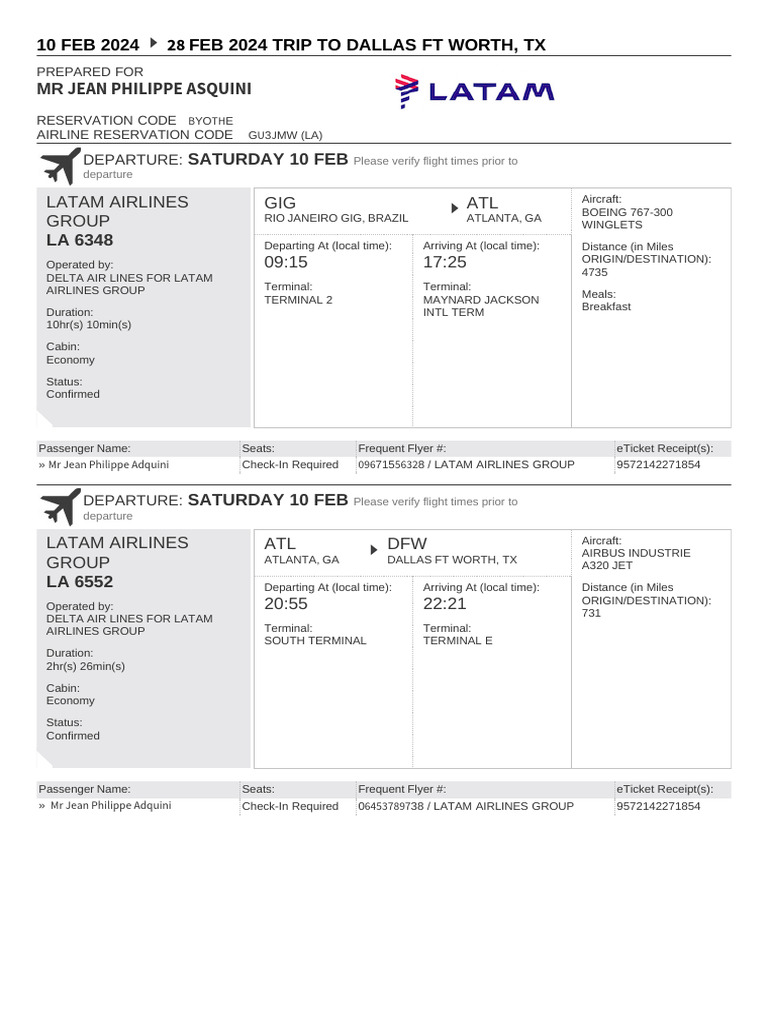 Bilhete jean | PDF | Delta Air Lines | Airlines