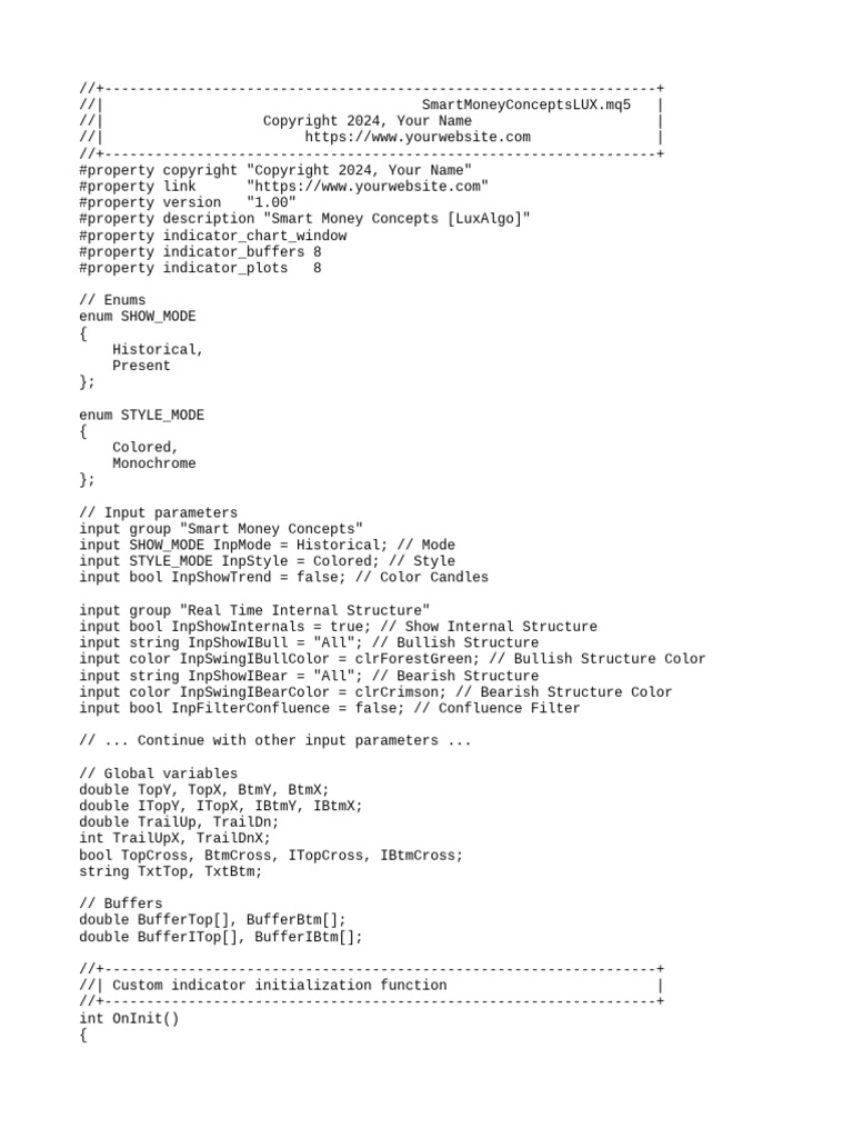 Smart Money Concepts mql5 | PDF | Programming Paradigms | Computer Science