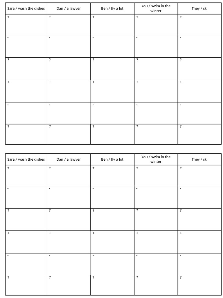 TABLE pres and past | PDF | Foods | Cuisine