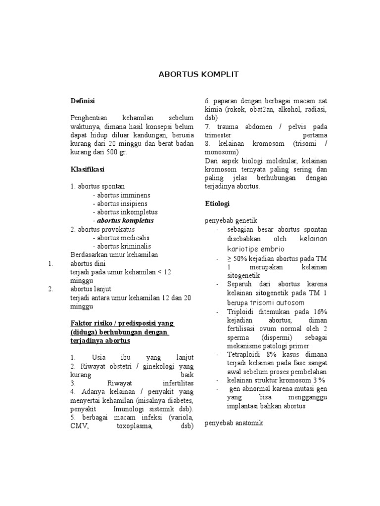 Abortus Komplit | PDF
