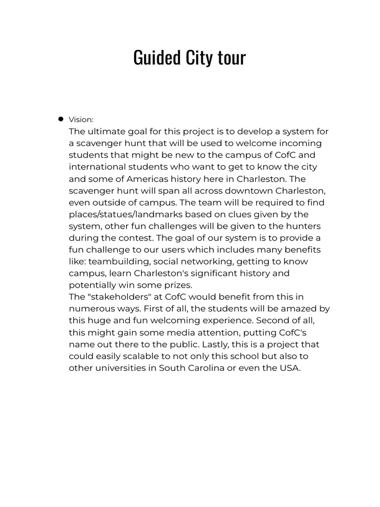 Guided City Tour - Deliverable 2 | PDF | Business