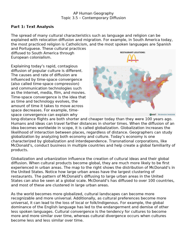 Topic 3.6 Activity - McDonald's Matching and Map Analysis | PDF ...