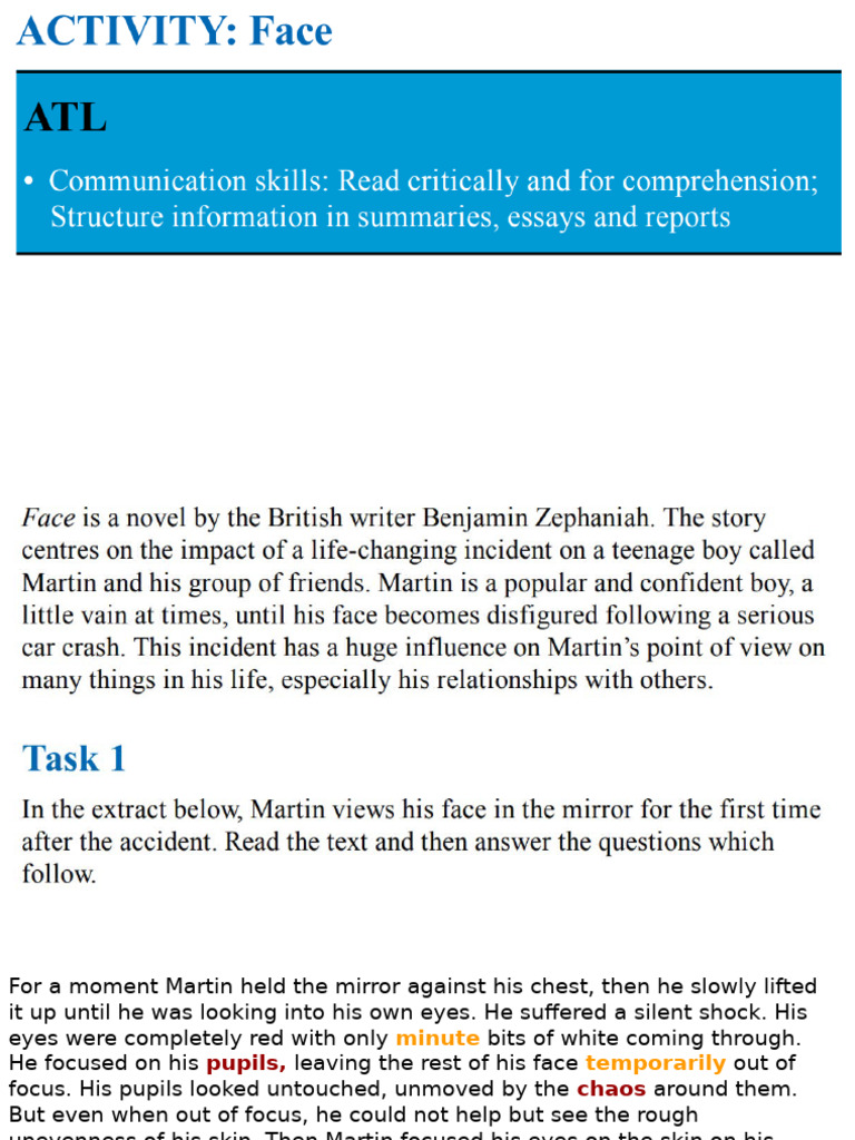 12th Lesson - Face | PDF | Travel