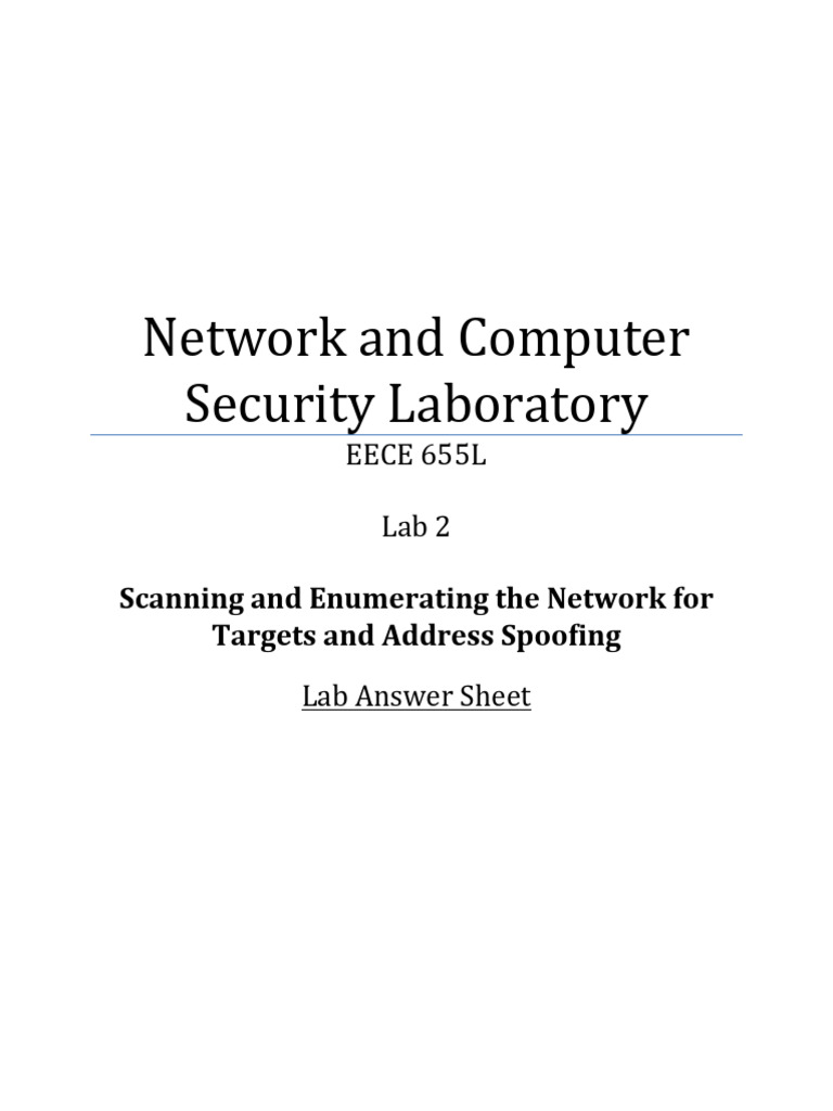 Network Scanning & Spoofing Lab | PDF | Internet Standards | Internet ...