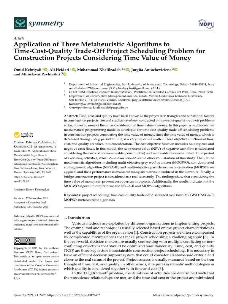 Symmetry 13 02402 v2 | PDF | Mathematical Optimization | Applied Mathematics