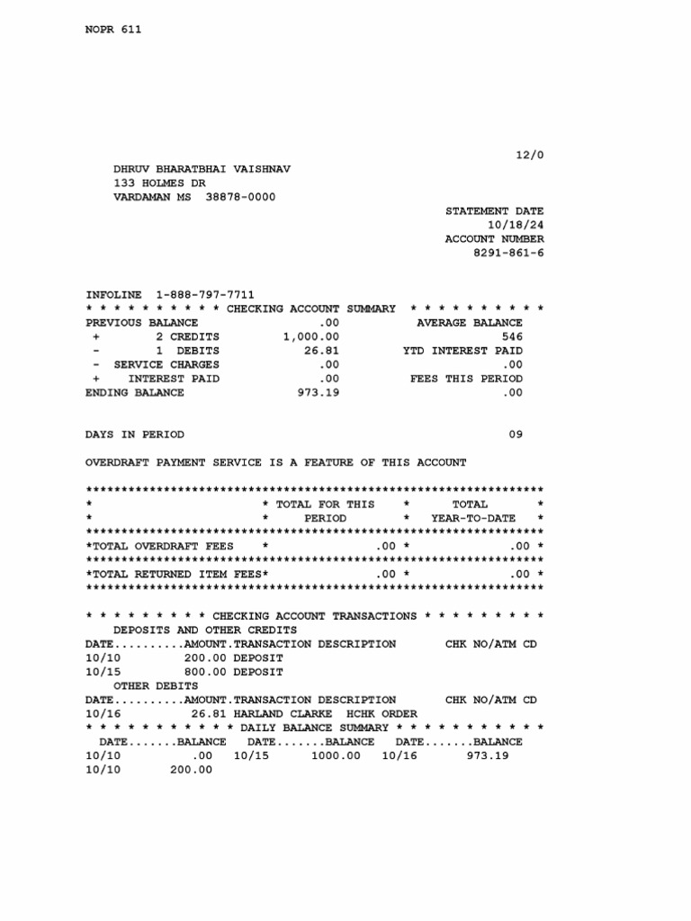 Dhruv Cadence Bank Statement | PDF