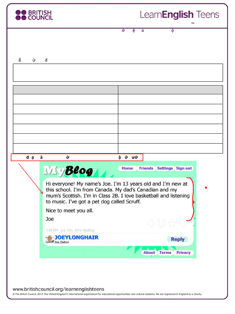 Introducing Yourself Blog - Exercises 7 | PDF