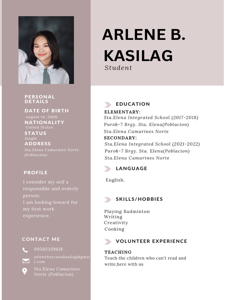 White Simple Student CV Resume - 20240519 - 211150 - 0000 | PDF