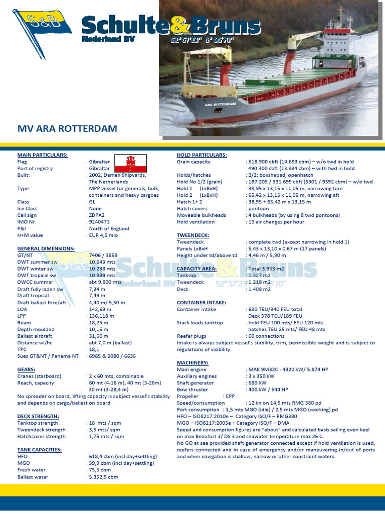 sheet_ara_rotterdam | PDF | Water Transport | Watercraft
