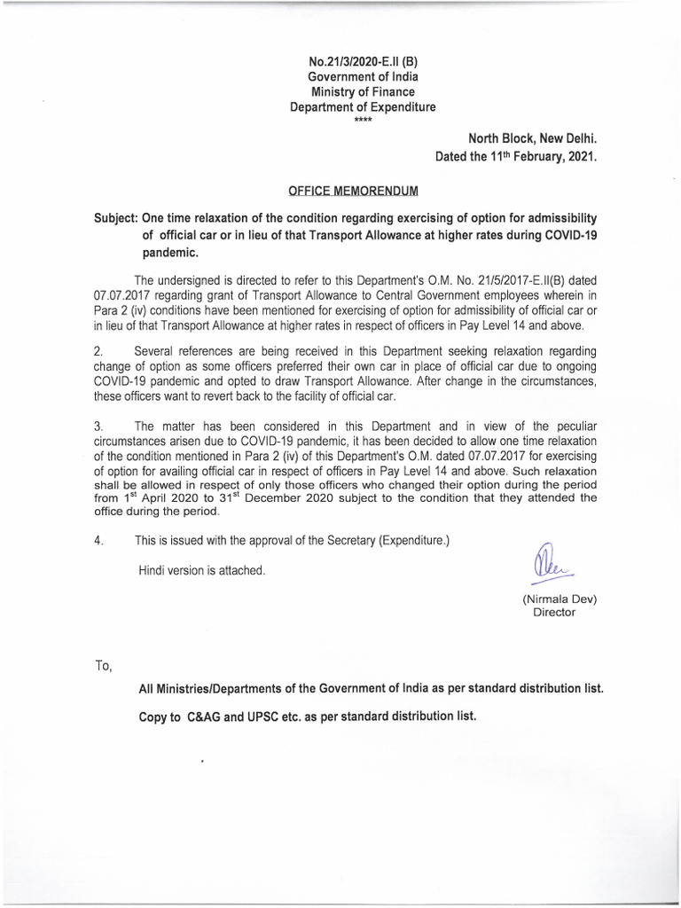 Transport Allowance Eng | PDF