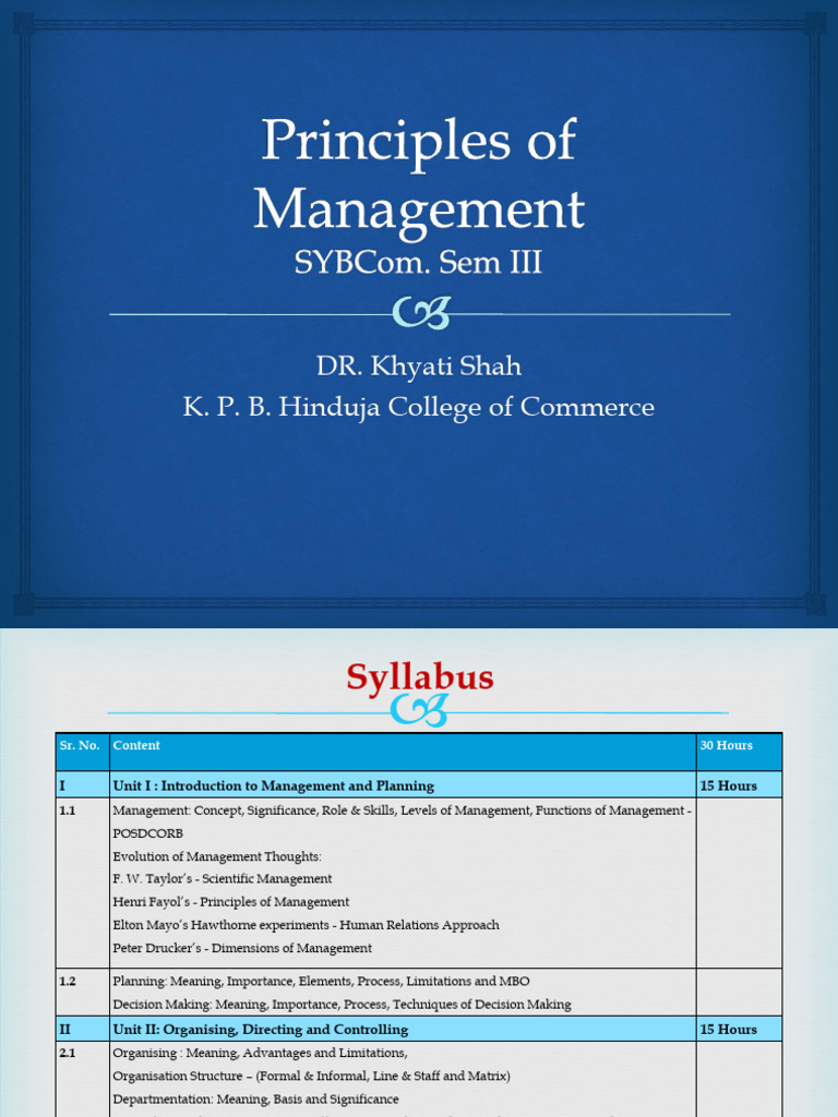 Principles of Management SYBCOM | PDF | Leadership | Brainstorming